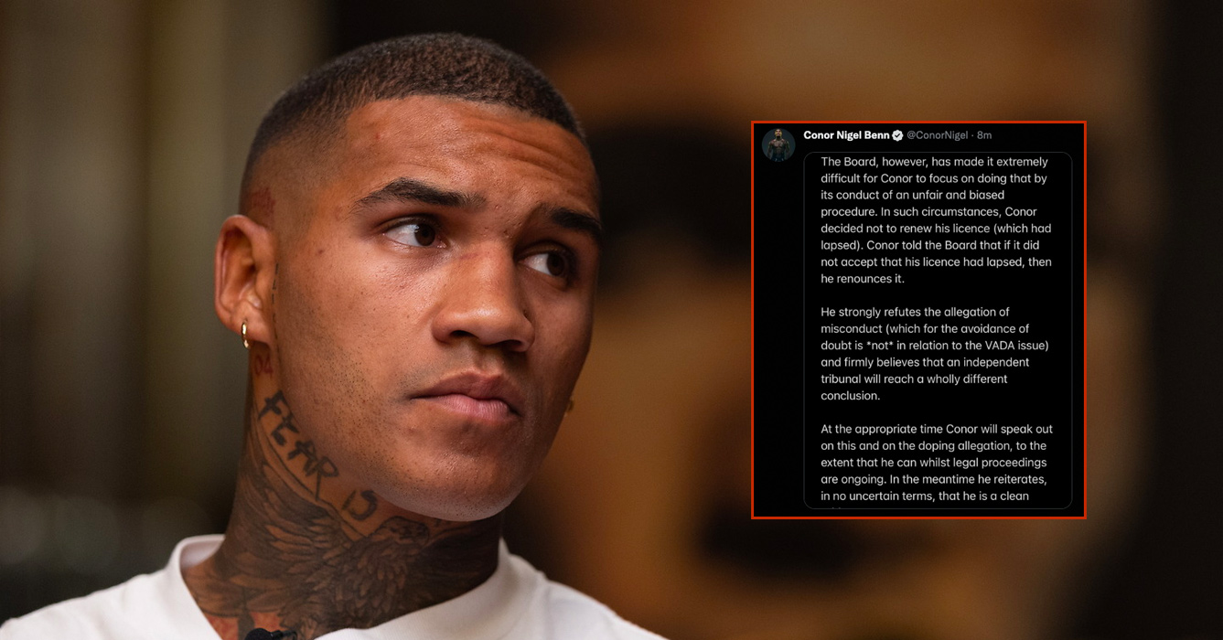 Conor Benn Hits Back At The Board's "Unfair And Biased Procedure"