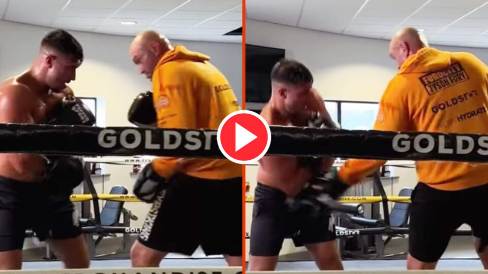Tyson Fury Dominates Brother Tommy Fury In Sparring Session