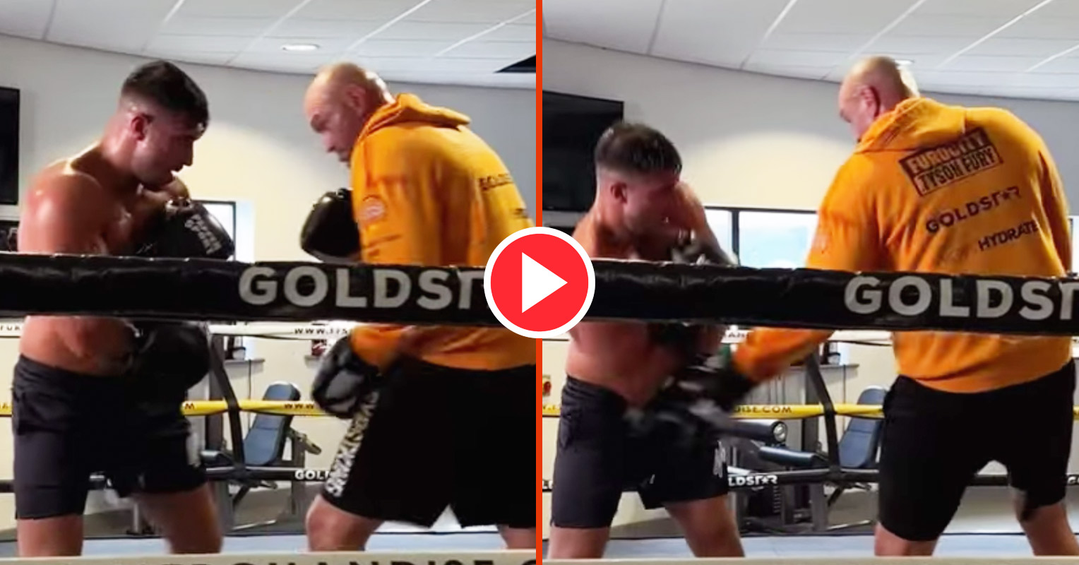 Tyson Fury Dominates Brother Tommy Fury In Sparring Session