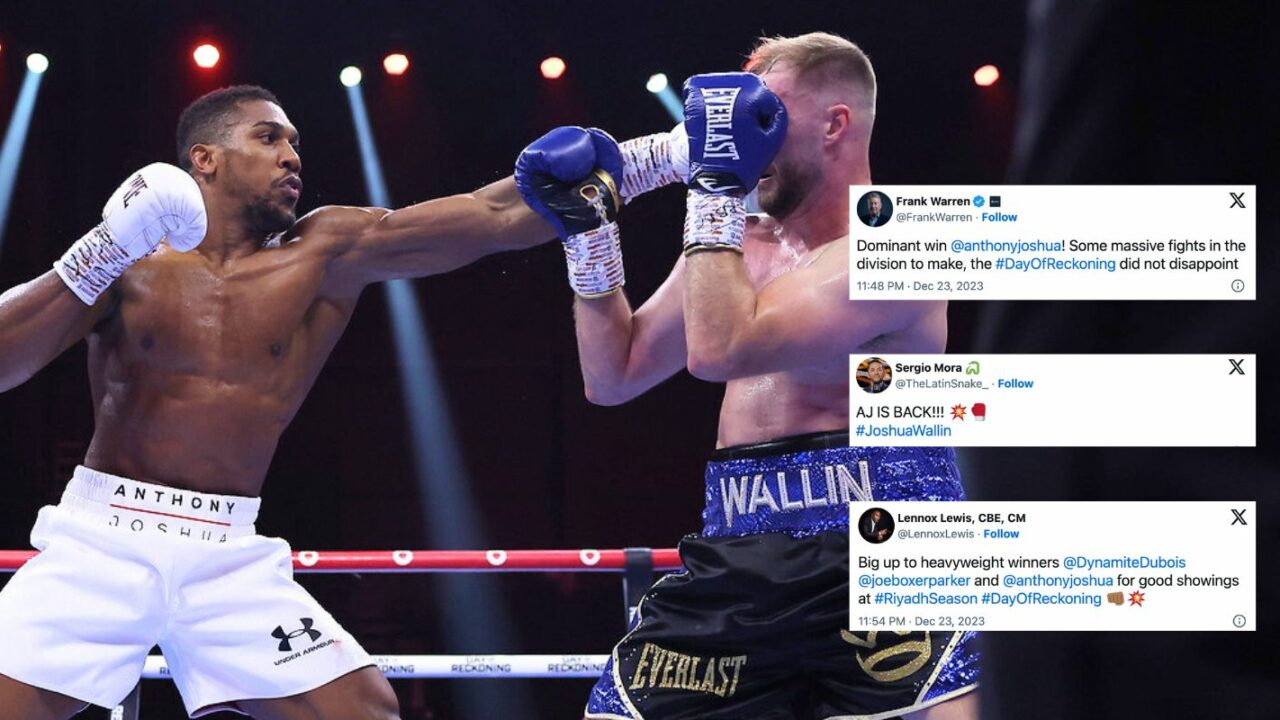 Boxing World Reacts To Anthony Joshua's 'Dominant' KO Of Wallin: "I'm ...